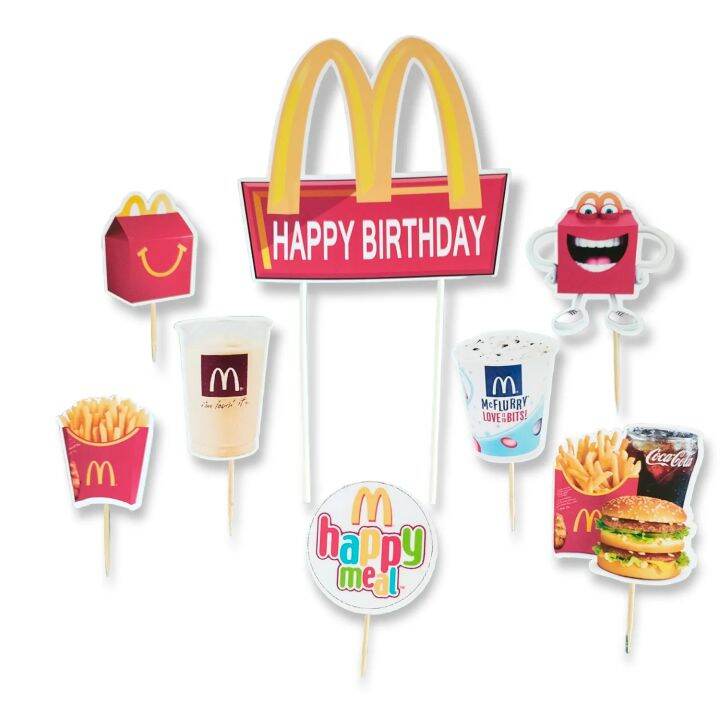 Mcdo theme customized cake topper | Lazada PH