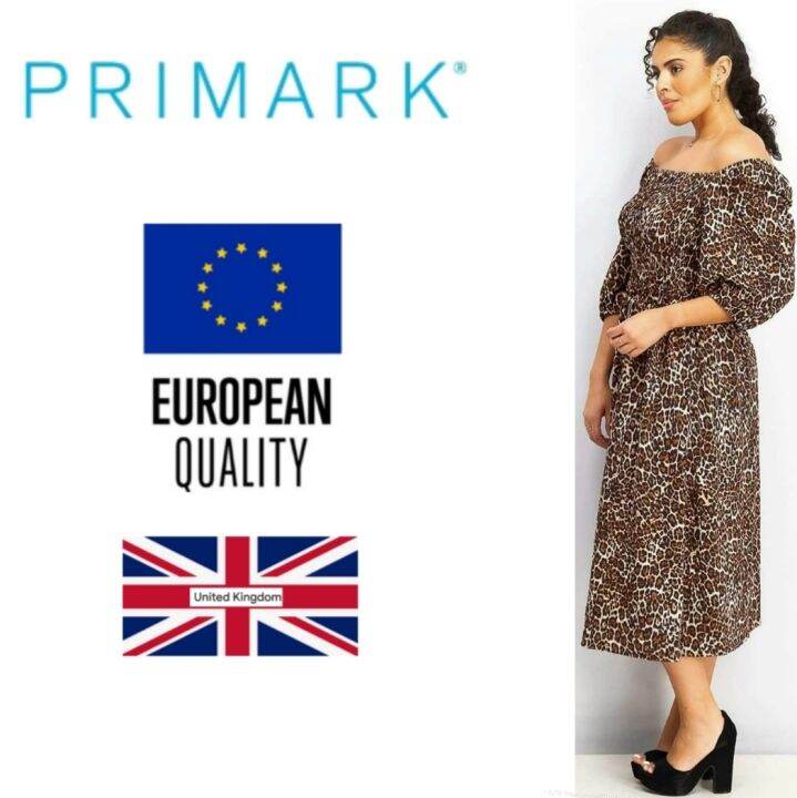 Primark Maxi Dress Leopard, Animal Print Off Shoulder / square neck ...