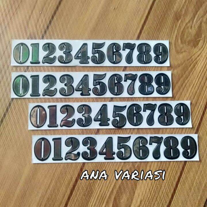 stiker motor angka cutting stiker angka 0-9 stiker plat nomor | Lazada ...