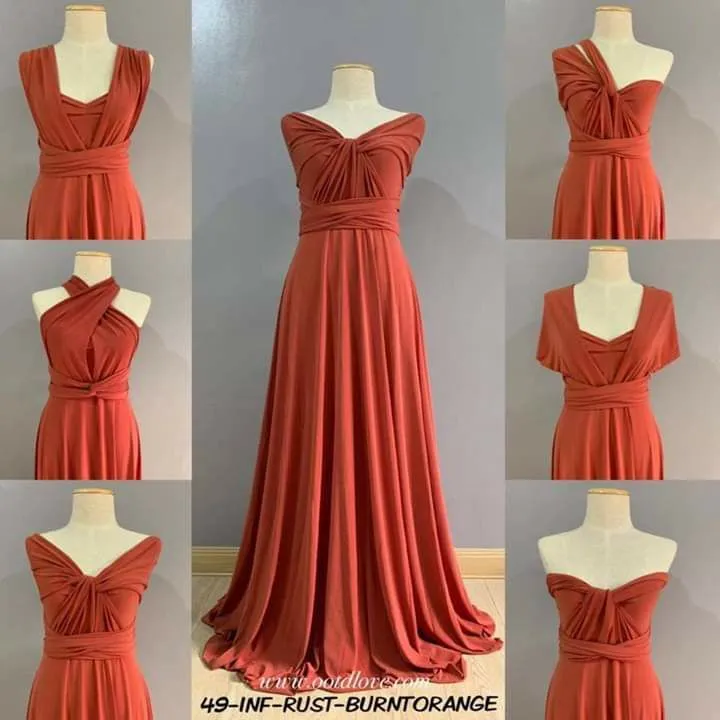 Rust Orange Infinity Dress with Attached Tube | Lazada PH