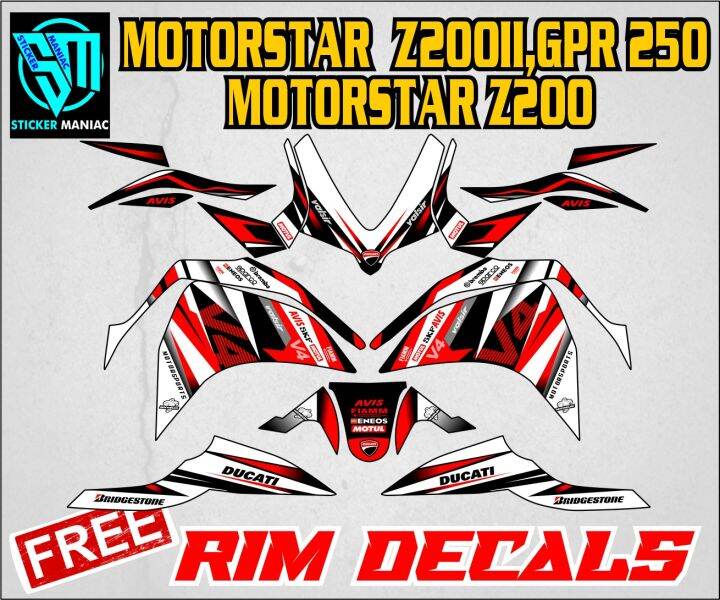 Motorstar z200s,z200ii, Gpr 250 full body decals | Lazada PH