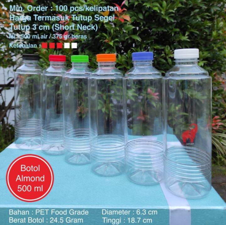 botol almond 500ml botol plastik bening botol jus | Lazada Indonesia