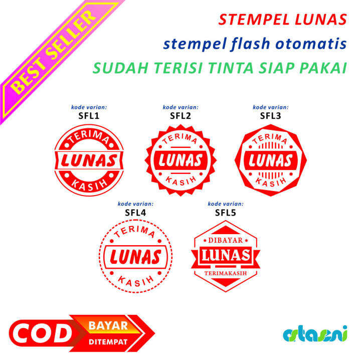 Stempel Lunas/Stempel flash Lunas/Stempel kilat/Stempel Otomatis ...