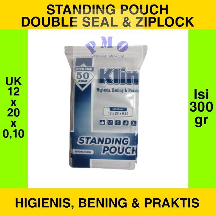 Klin Standing Pouch 12x20 Plastik Kemasan 300gr Bening Transparan isi ...