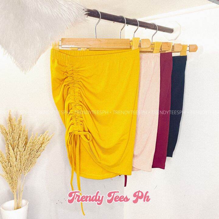 TRENDYTEESPH Palda Skirt Knitted Side Ruched Beach Outfit | Lazada PH