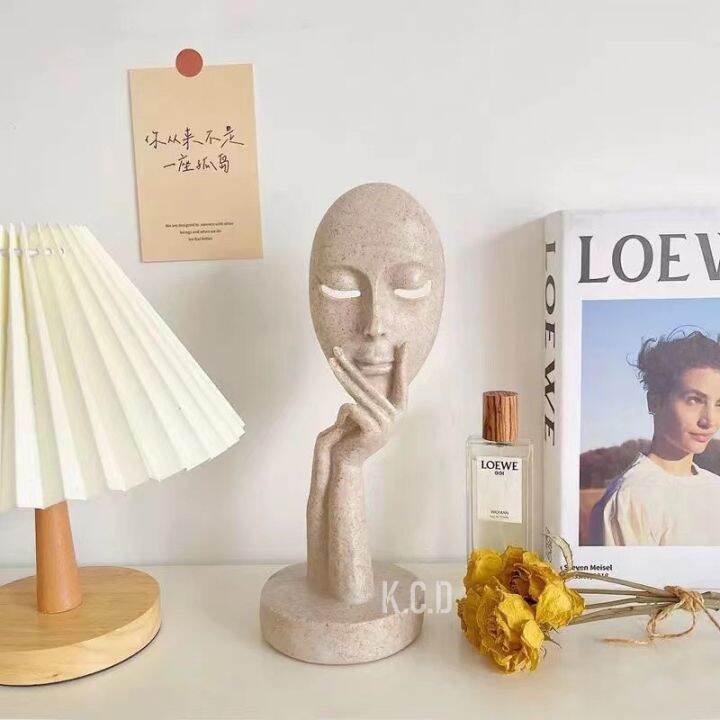 Sandstone Resin Face Thinker Style Abstract Sculpture Statue ...