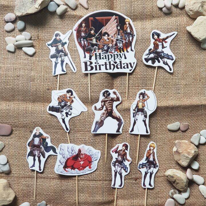 Attack On Titan AOT Anime Birthday Cake Topper 1 set | Lazada Indonesia