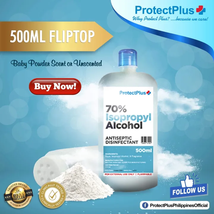 70% Isopropyl Alcohol in 500ml Fliptop Bottle Baby Powder Scent with ...
