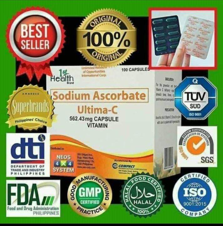 Sodium Ascorbate ULTIMA C food supplement capsule Vitamin C (100 ...