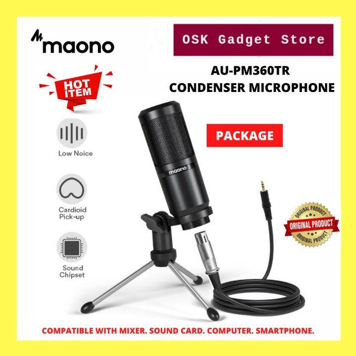 MAONO AU-PM360TR Condenser Microphone | Professional Podcast Microphone | Package | Lazada