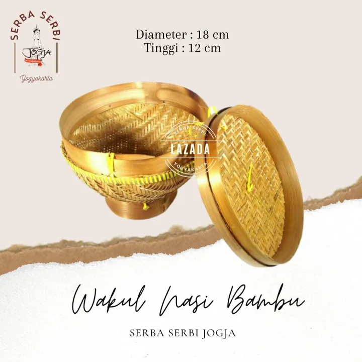 Bakul Nasi anyaman Bambu / Wakul Nasi Bambu 18cm / Bakul Anyaman Bambu Unik Lengkap Dengan Tutup ...