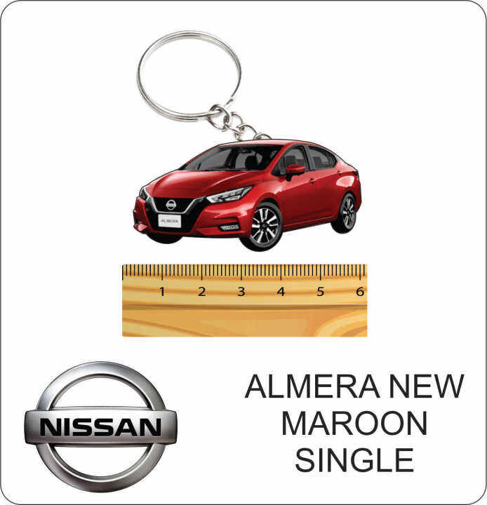 Almera maroon new turbo 2d keychain key chain | Lazada