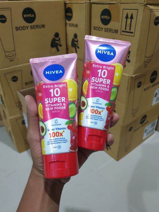 Nivea Extra Bright 10 Super Vitamins & Skin Foods Serum 180ml | Lazada ...