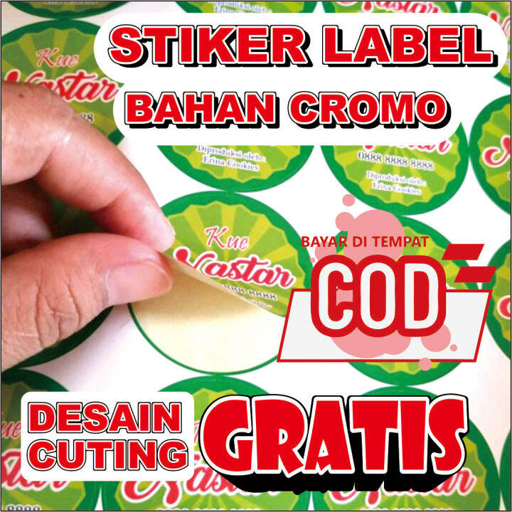 CETAK STIKER CROMO / LABEL BULAT LABEL NAMA LABEL MAKANAN TOPLES ...