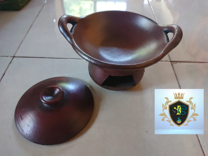 WAJAN GERABAH TANAH LIAT DIAMETER 18 CM / WAJAN SERABI JAWA TRADISIONAL ...