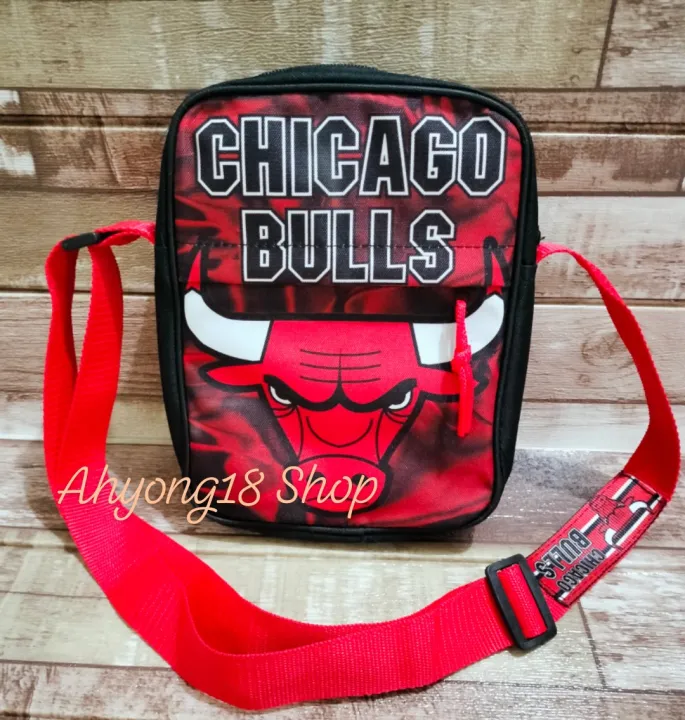 NBA Basketball Team Red Chicago Bulls #2 7x9" Red Crossbody Sling ...