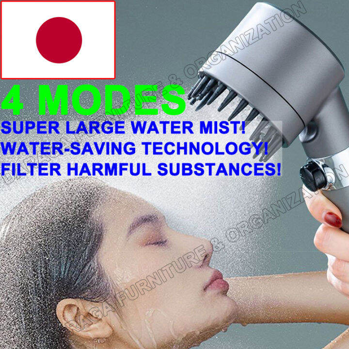 Japan shower head with filter, 4 modes, removal of harmful substances ...