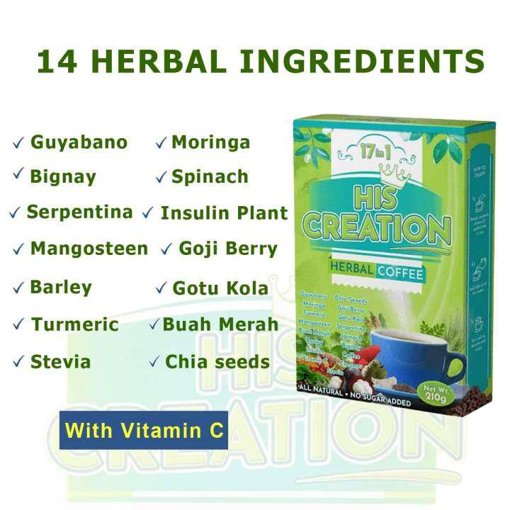 17 in 1 His Creation Herbal Coffee (10 sachets, 210 grams) | Lazada PH