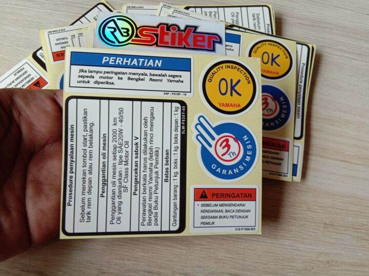 Stiker perhatian motor yamaha satu set sticker yamaha mio jupiter vega ...