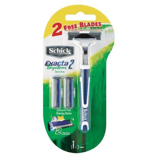 剃须刀Schick Exacta 2 System Sensitive Inclusive 2 Razor Blades | Lazada