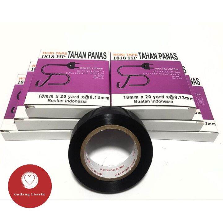 18*20Y Isolasi Listrik pvc hitam Tahan panas HOKI TAPE / Isolasi ...