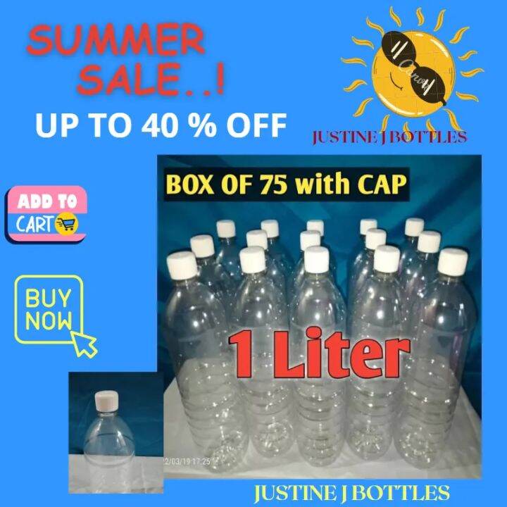 PET Bottle with Cap 1 LITER (Box of 75) | Lazada PH