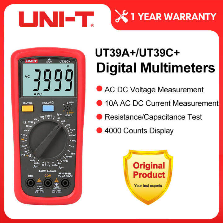 UNI-T Digital Multimeter UT39A+ UT39C+ Manual Range Electrician ...