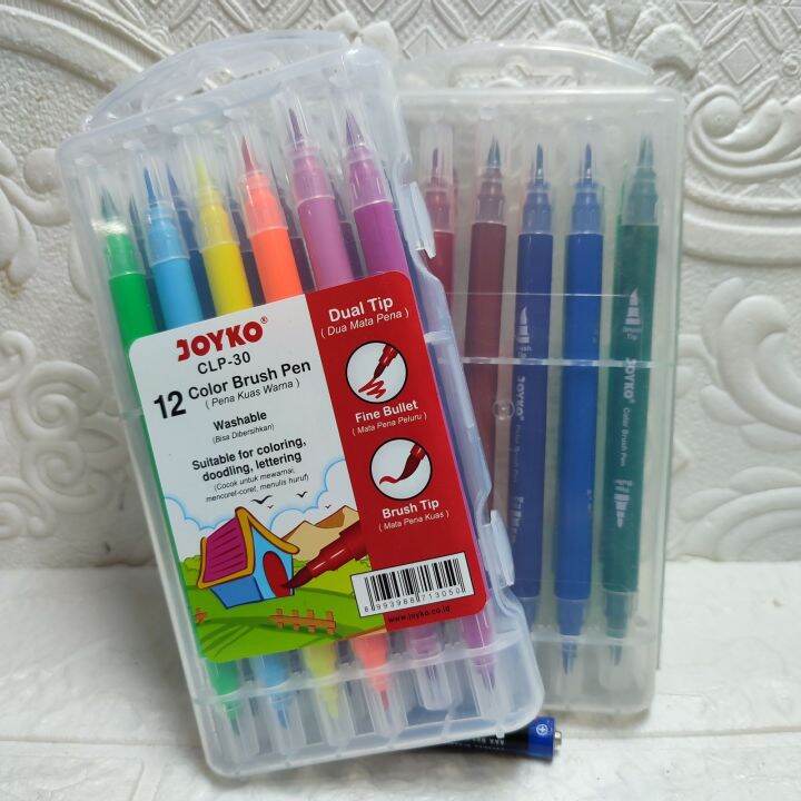 Pulpen Spidol LETTERING COLORING, DOODING Joyko 12 warna | Lazada Indonesia
