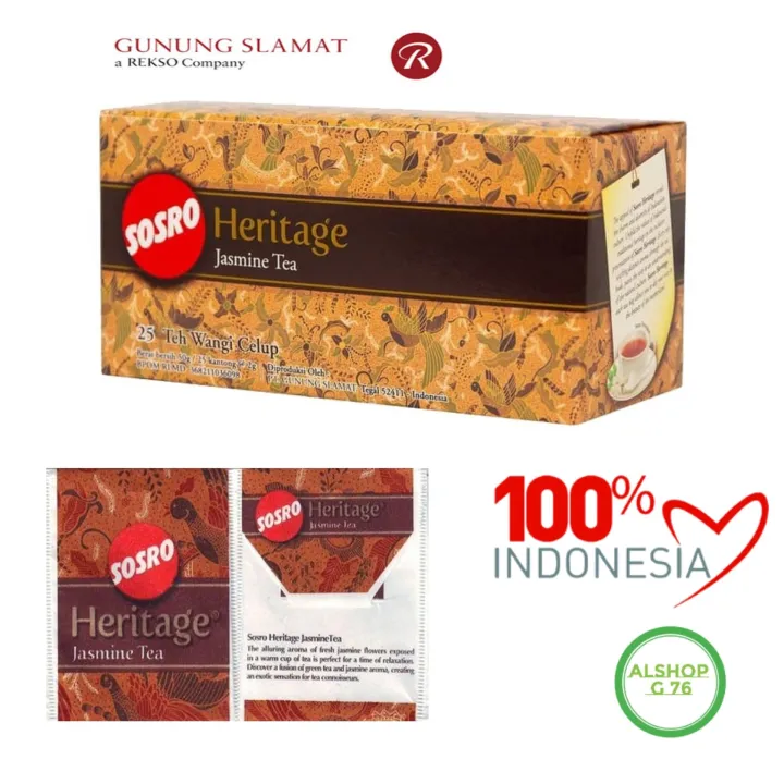Teh Celup Sosro Heritage Jasmine ( With Envelope ) isi 25 Bags | Lazada ...
