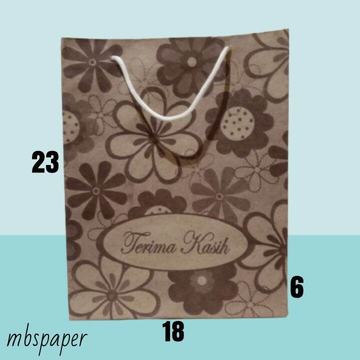 Isi [ 20 pcs ] paper bag tas kertas motif batik18x6x23cm bonus hadiah ...