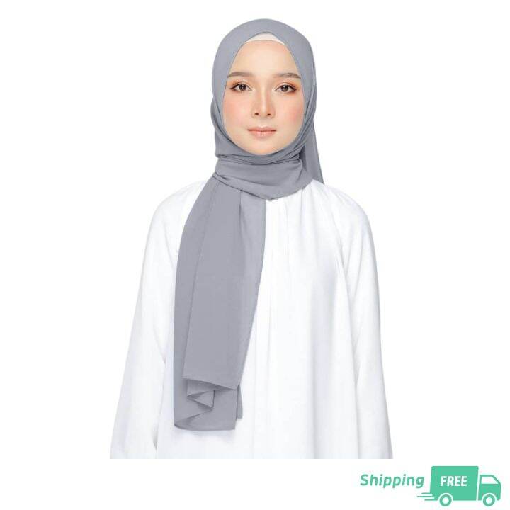 KEKNIS CHIFFON SHAWL . Panjang Tudung (180cm x 71cm) . Chiffon . Plain ...