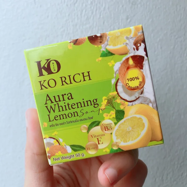 ‼️New‼️ Ko rich Aura Whitening Lemon Soap 🍋 | Lazada.co.th
