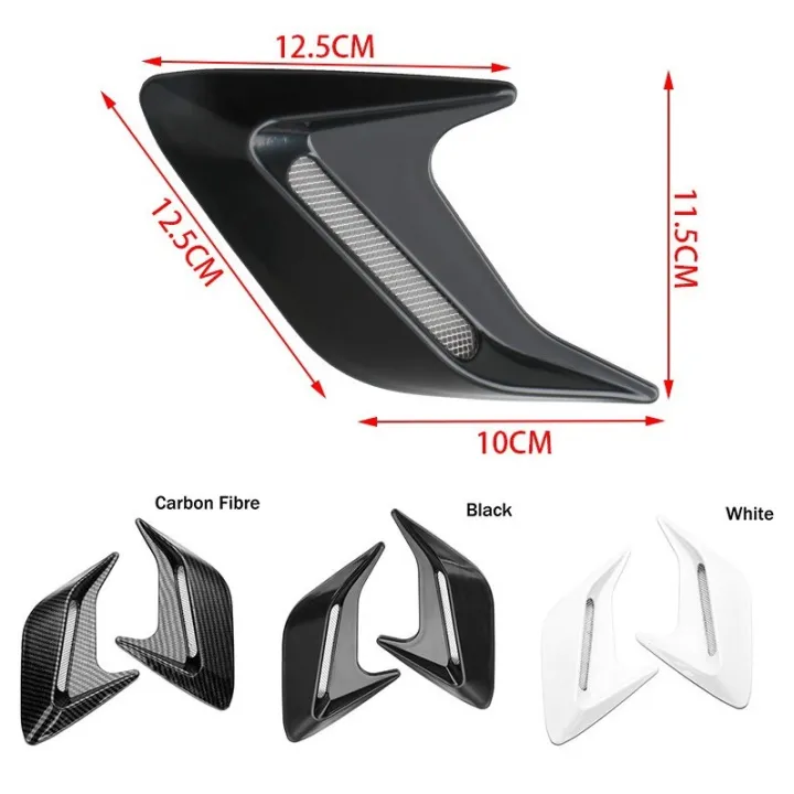 CAR AIR VENT HOOD 2pc Air Scoop Flow Intake Hood Vent Bonnet Motorbike ...