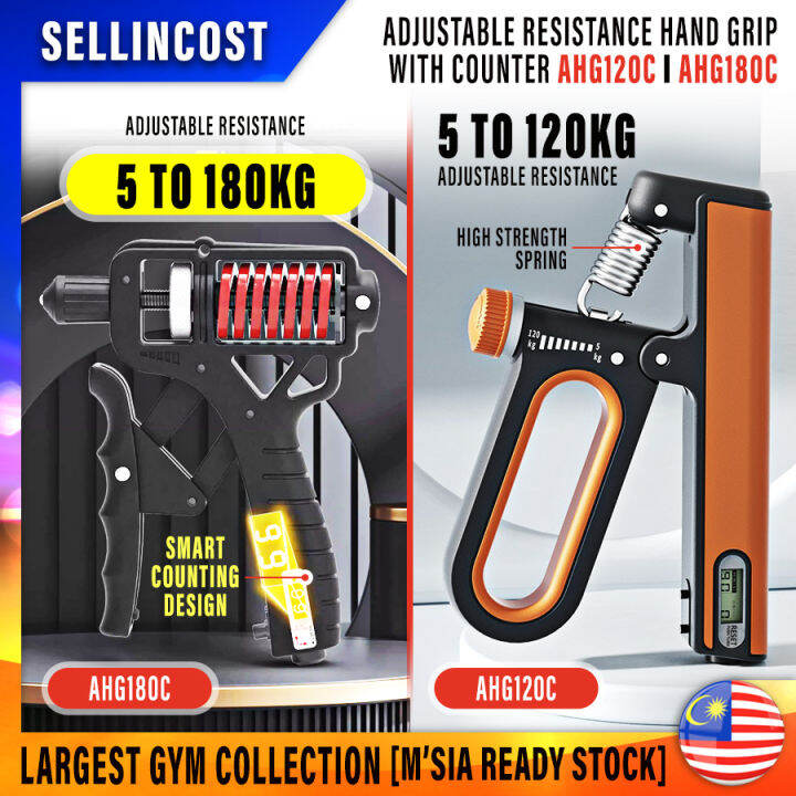 SellinCost Heavy Grip 5-120kg / 5-180kg / 10-100kg Smart Counter Adjustable Hand Grip Exercise ...