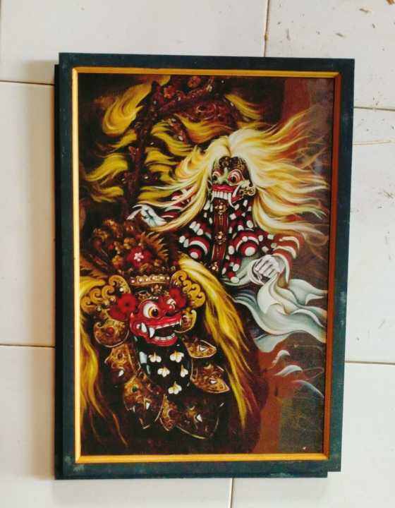 lukisan cetak Barong leak Bali plus bingkai ukuran 65×45 | Lazada Indonesia