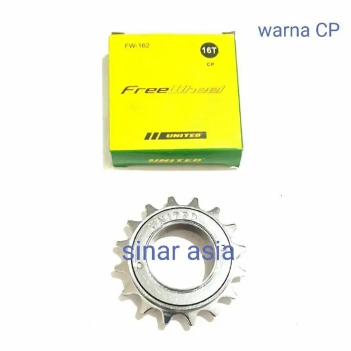 Freewheel sepeda 16T merk United - warna CP CHROME | Lazada Indonesia
