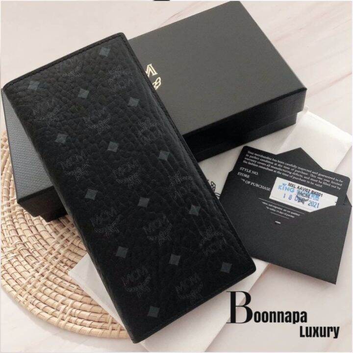 กระเป๋าสตางค์ใบยาว MCM Long Bifold Wallet in Visetos Original | Lazada ...