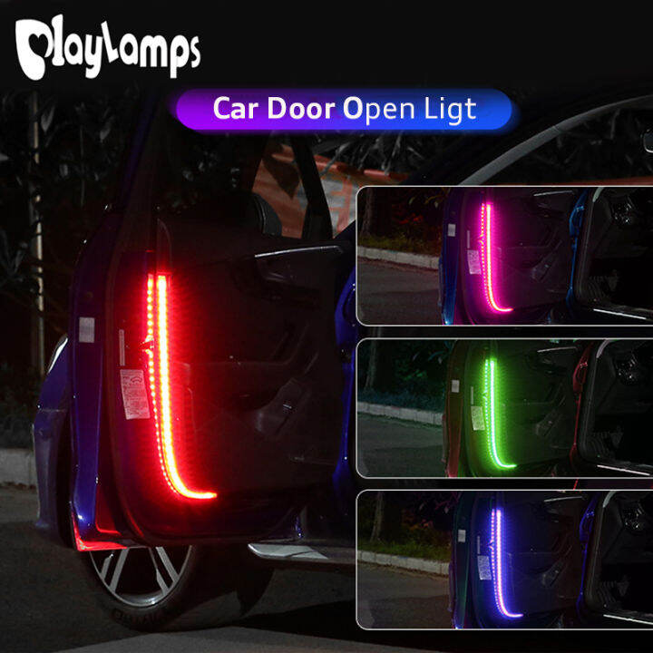 Car Door LED Light Strip Car Styling Strobe RGB Warning Streamer Light ...
