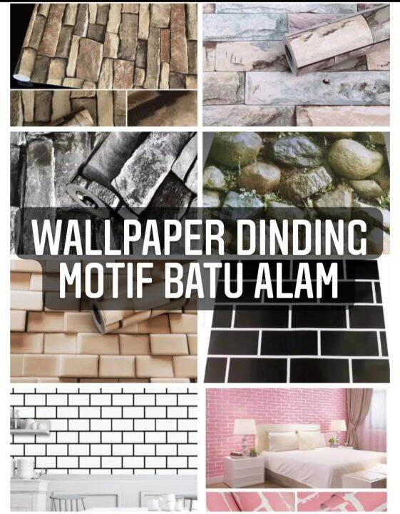 BESTSELLER!! BISA COD!!!WALLPAPER DINDING BATU ALAM WALLPAPER RUANG ...