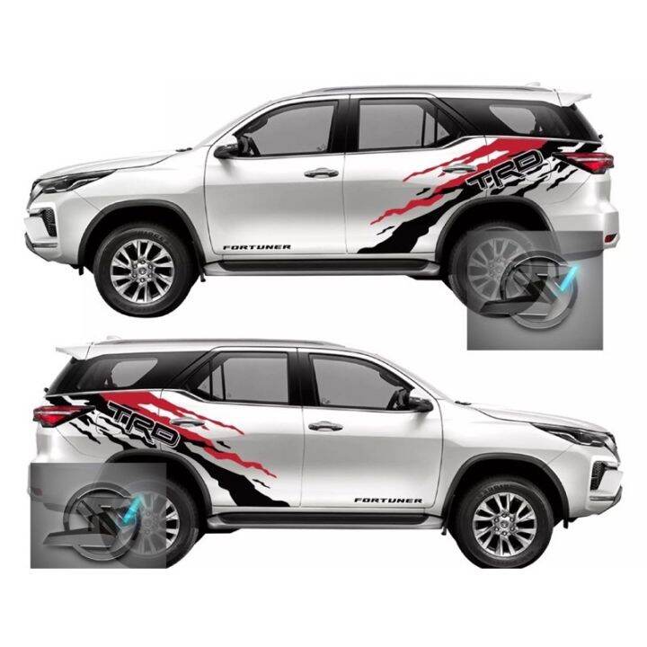 (Ready Stock) S598# Toyota Fortuner Car Side Body Vinyl Decal Sticker ...