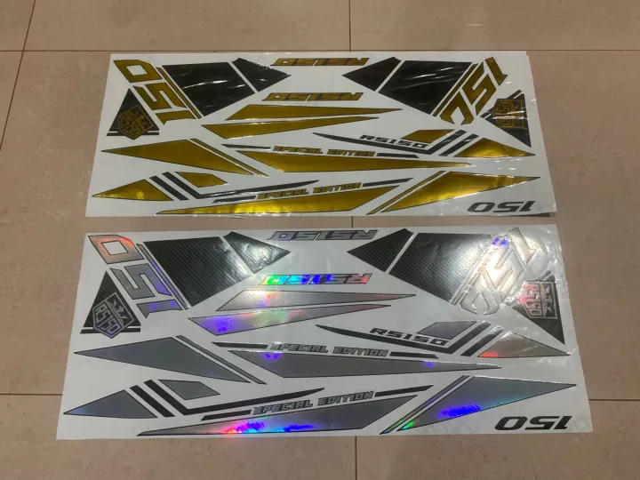 Honda rs150 v1 v2 body sticker decal strip carbon chrome edition | Lazada