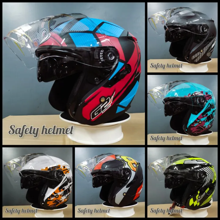 HELM G2 OPTIMAX MOTIF DOUBLE VISOR / HELM DUA KACA ORIGINAL G2 | Lazada ...