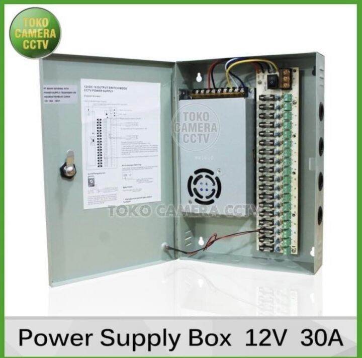POWER SUPPLY 12V 30A BOX PANEL / ADAPTOR PSU 12V 30A 18CH UNTUK CCTV | Lazada Indonesia