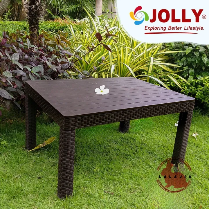 JOLLY DINNING & COFFEE TABLE RECTANGULAR RATTAN DESIGN TABLE/ PICNIC ...