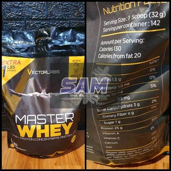 Suplemen Fitness VECTORLABS Master Whey 11lb Malang 10 lb plus 1 lb ...