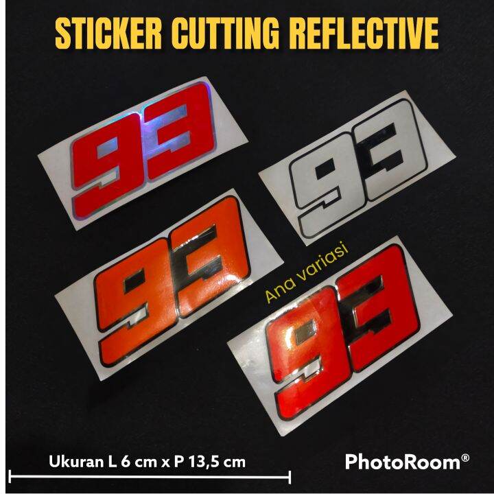 stiker cutting angka 93 stiker motor road race 93 stiker motor 93 ...