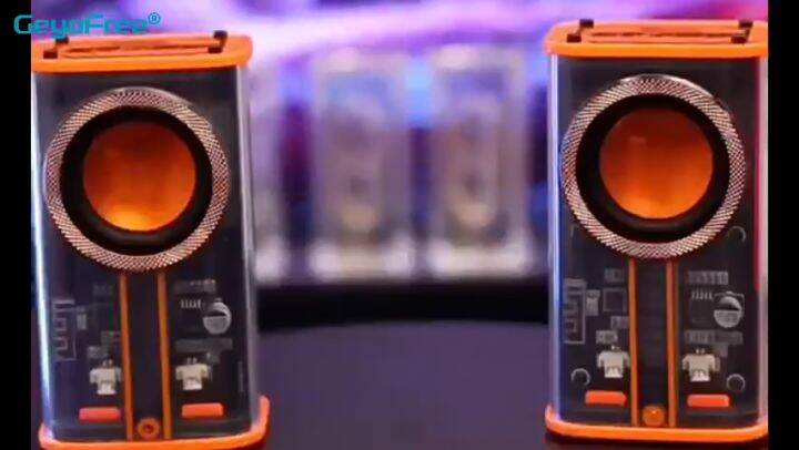 SG【Spot goods】 Transparent Mech Wireless Bluetooth speaker TWS dual ...