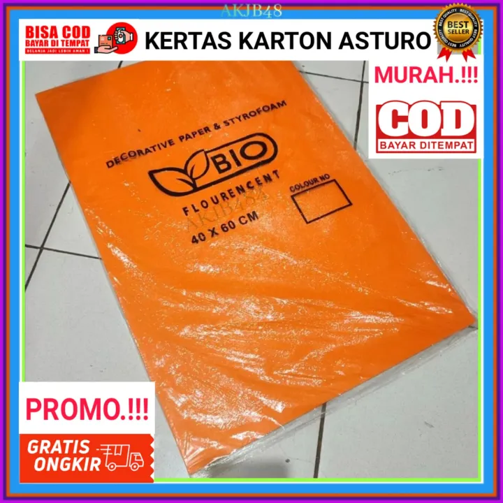 Kertas Karton Asturo Warna Orange { Per 1 Lembar } | Lazada Indonesia