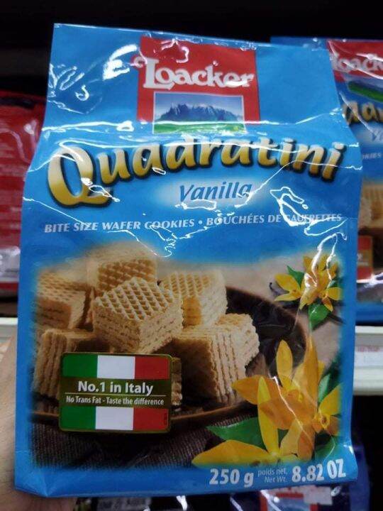 LOACKER QUADRATINI WAFER, vanilla flavor ( 250 grams) delicious bite ...