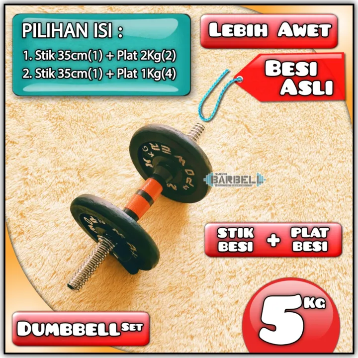 Barbel 5kg BESI - Dumbbell Set 5kg - Dumbell 5kg - dumble 5kg | Lazada ...